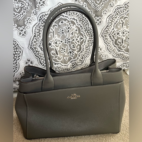 Coach | Bags | Coach Casey Tote Bag In Grey Crossgrain Leather | Poshmark